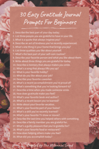 30 Easy Gratitude Journal Prompts For Beginners | The Millennial Grind